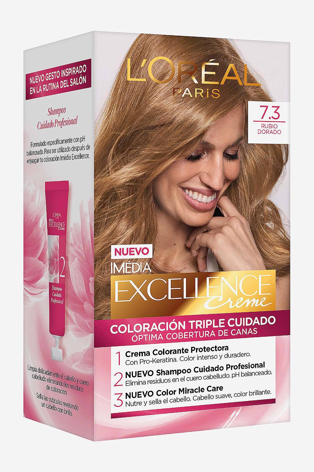 Tinte Permanente Excellence L'Oréal Paris Rubio Dorado 7.3 | De Prati ...