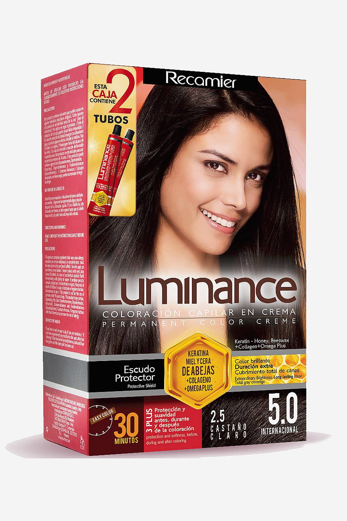 Set de tintes Luminance Recamier #5.0 Castaño Claro x2 | Deprati Tienda ...