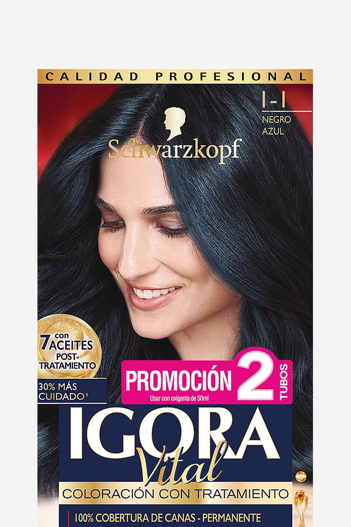 Tinte Igora Vital 1-1 Negro Azul | Deprati Tienda Online