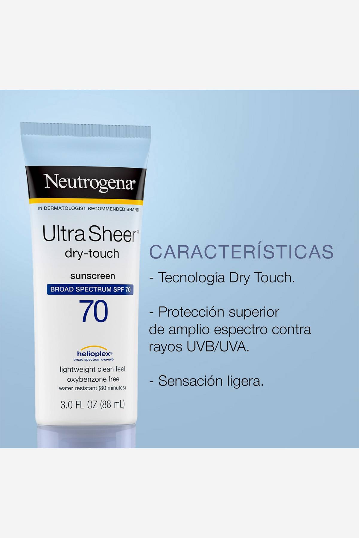Protector Solar Ultra Sheer SPF 70 Neutrogena 88 ml | Deprati Tienda Online