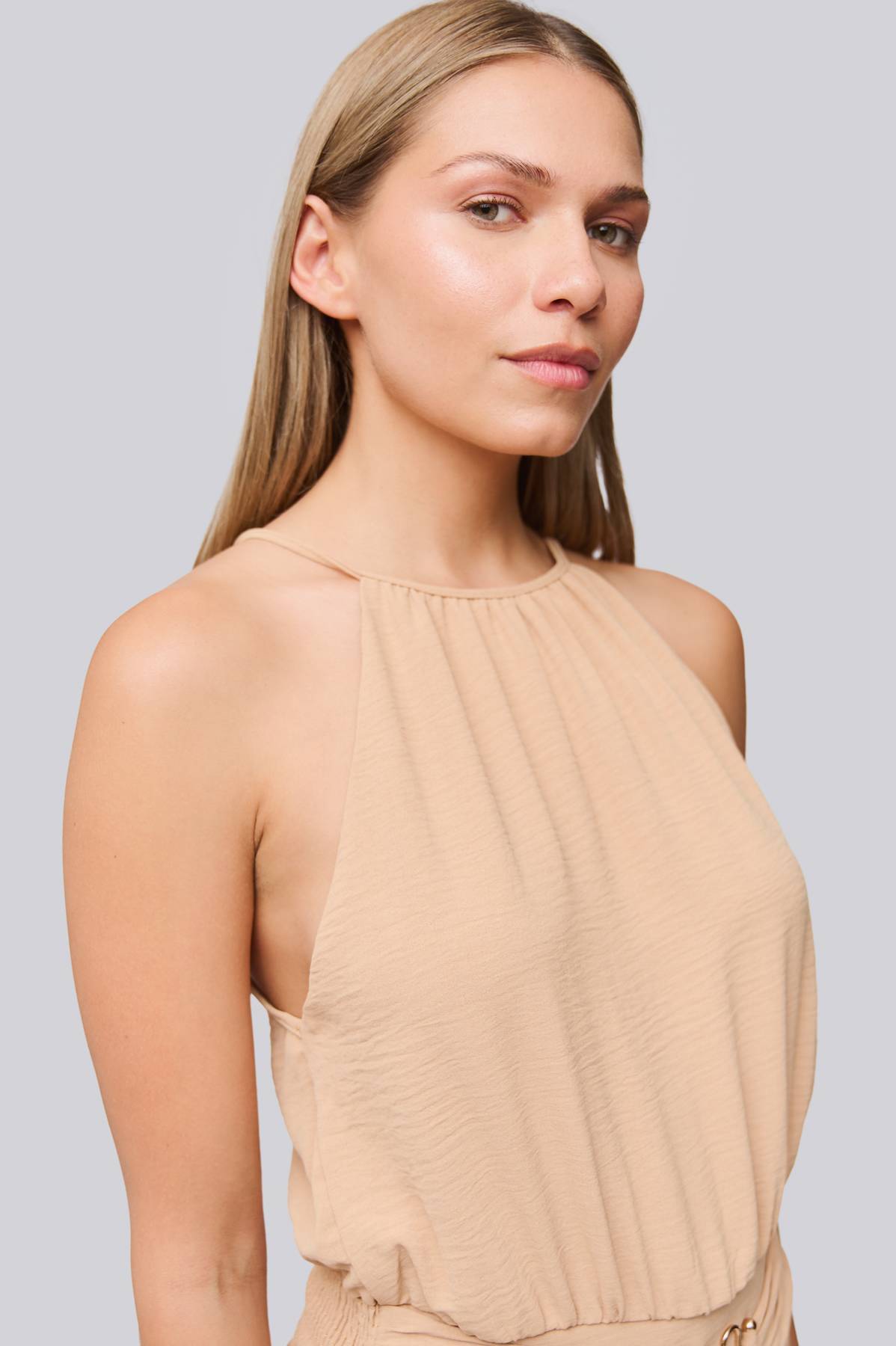 Vestido Halter Largo New Line Moda | Deprati Tienda Online