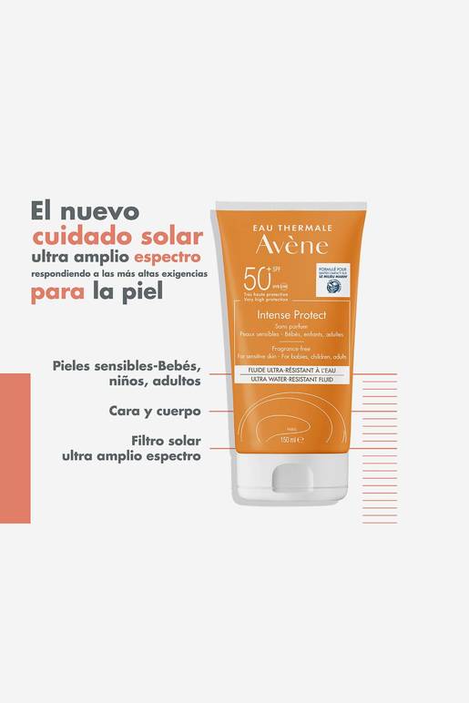 Protector Solar Intense Protect SPF50+ Avène 150 ml | Deprati Tienda Online