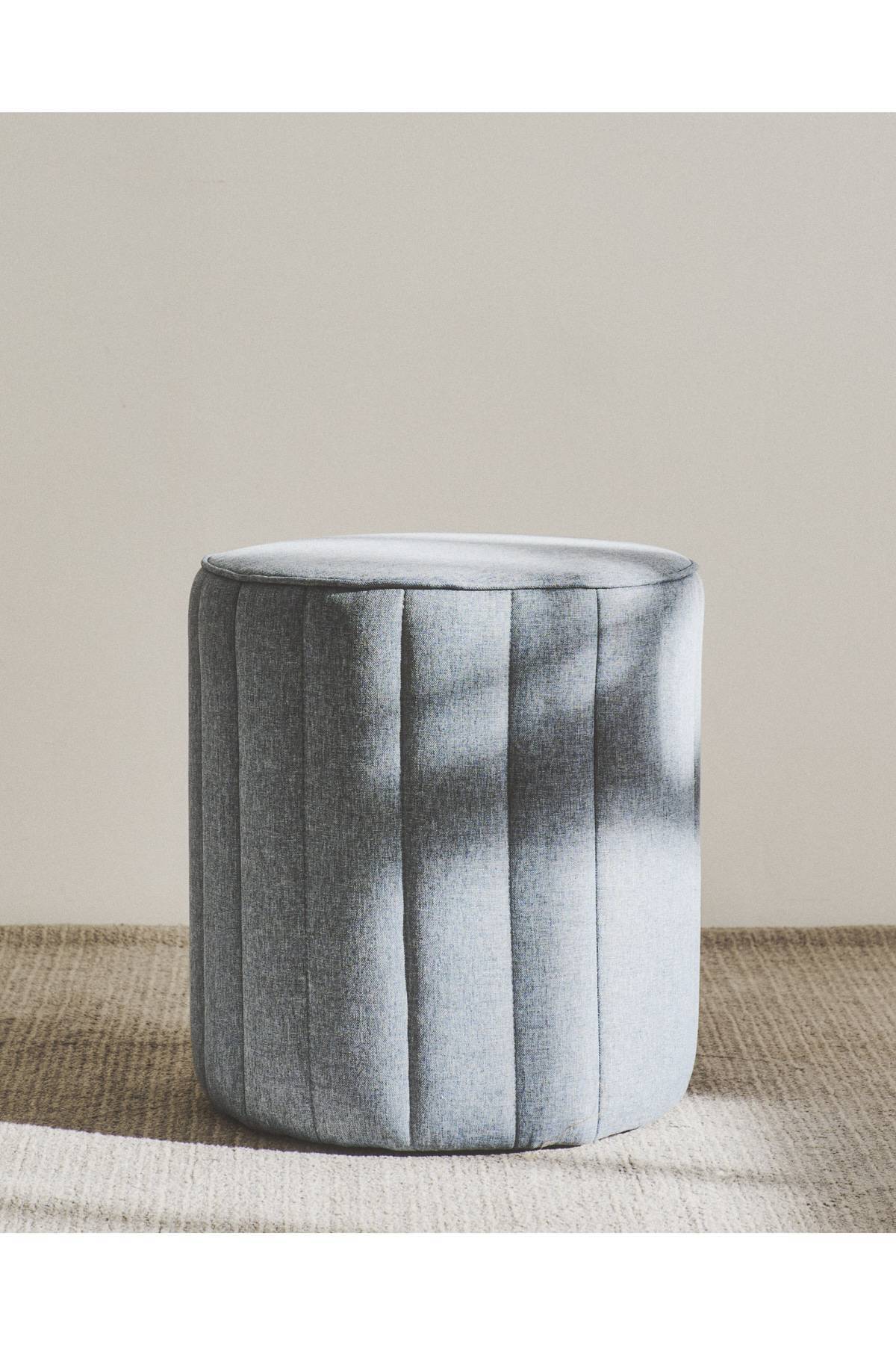 Puff Azul Plisado Tahua | Deprati Tienda Online