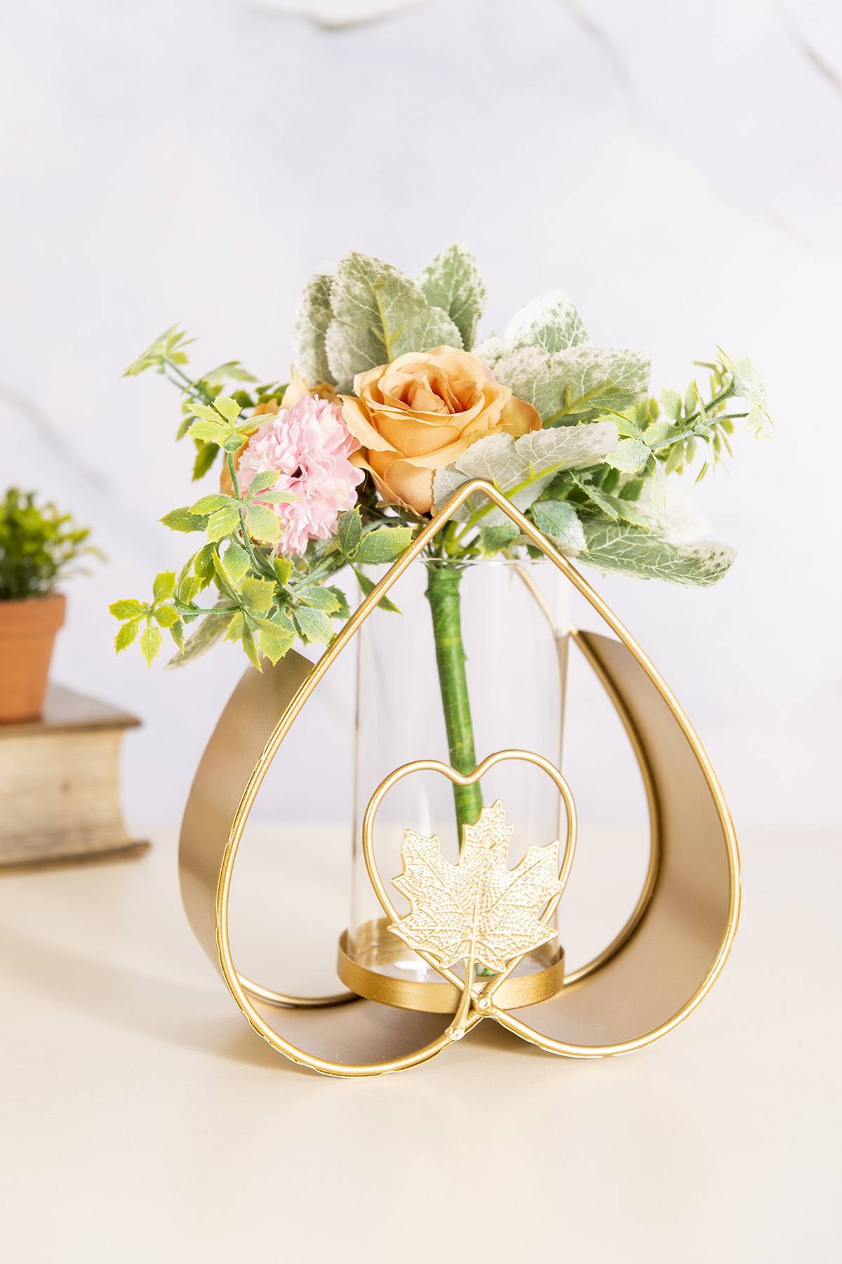 Florero Corazón Dorado Decobazar | De Prati Tienda Online