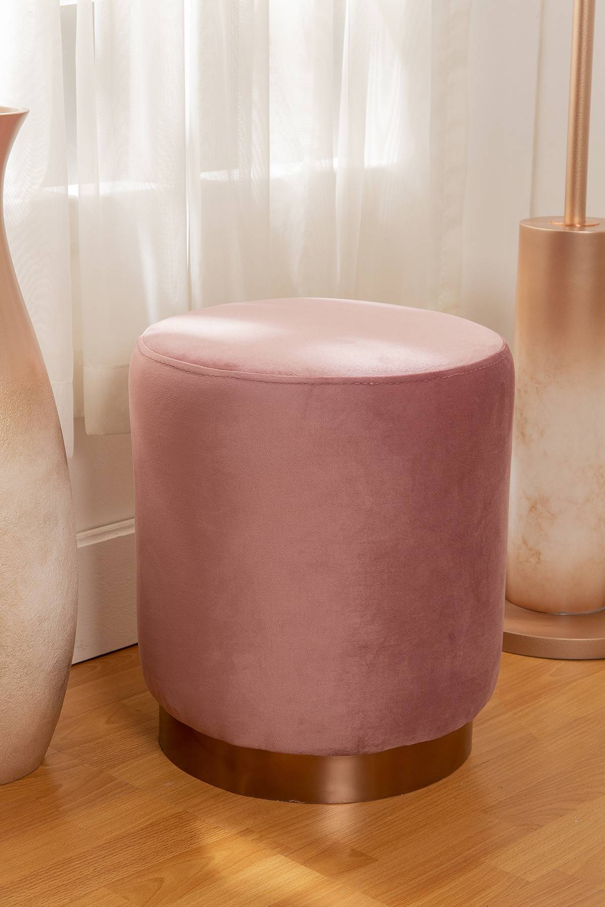 Puff Rosa con Dorado Tahua | Deprati Tienda Online