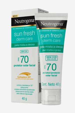 Protector Solar Facial Sun fresh Derm care FPS 70 Neutrogena Tono Medio ...