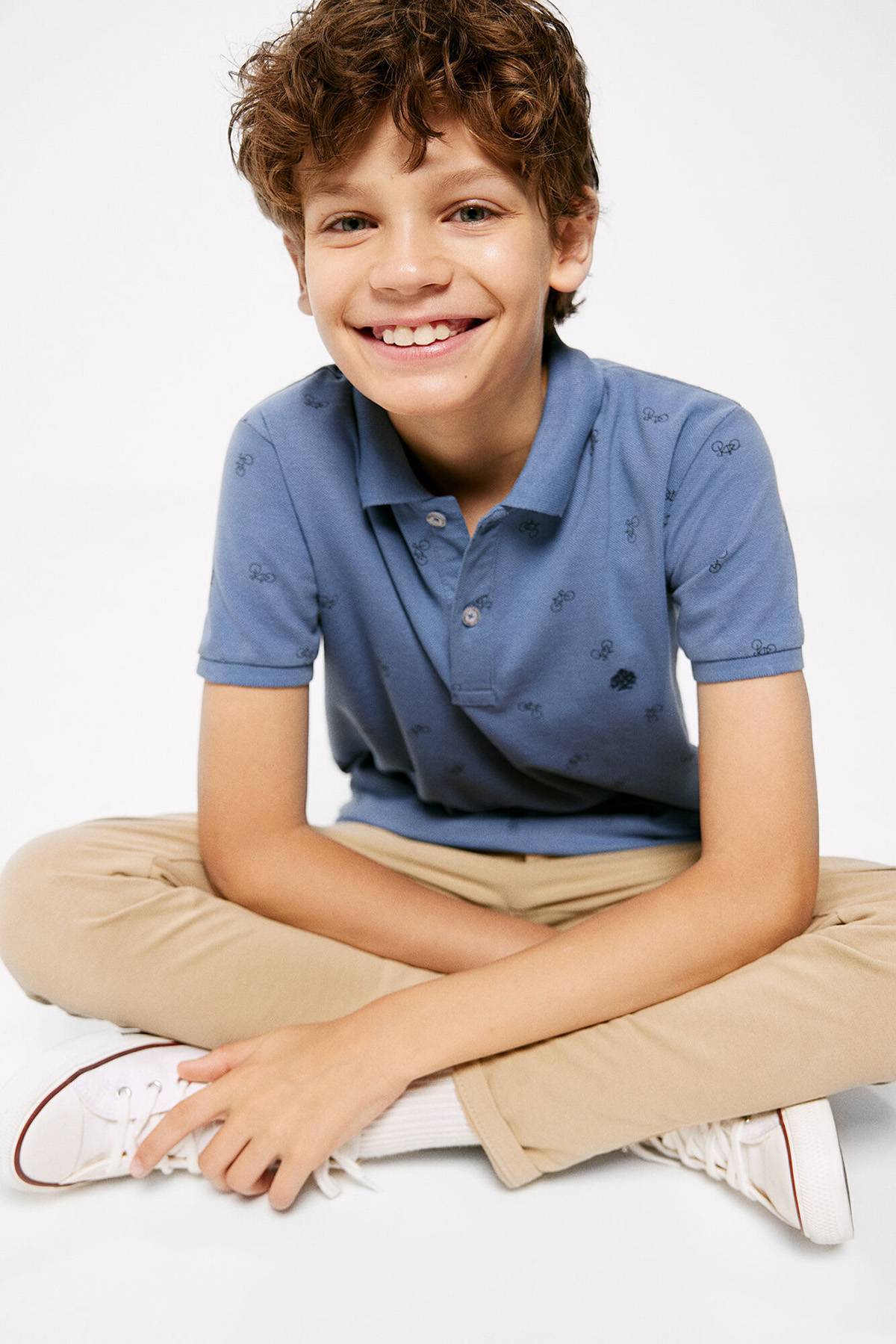 Camiseta Polo con Mini Prints Springfield Kids | De Prati Tienda Online