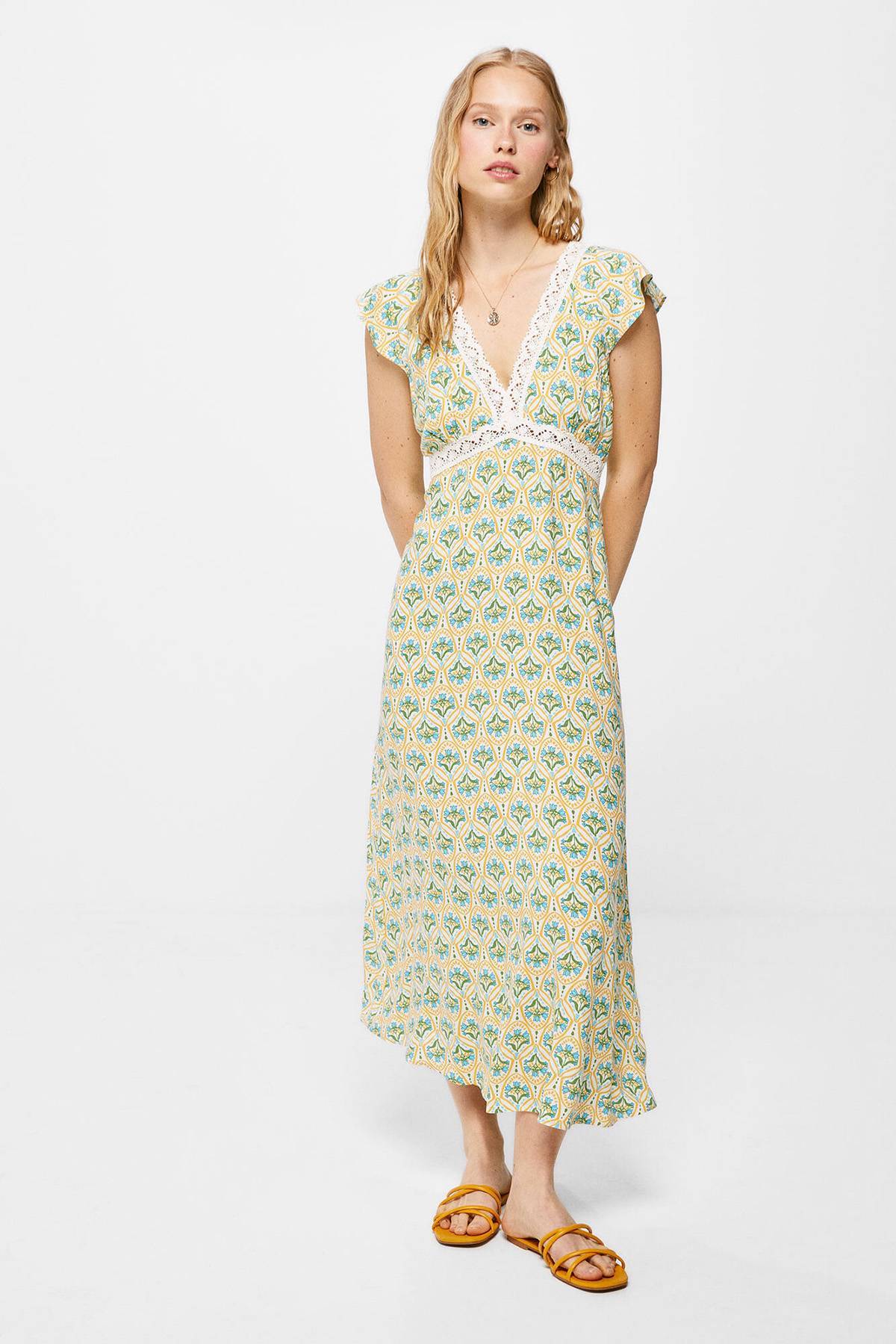 Vestido Midi All Over Print Springfield | De Prati Tienda Online