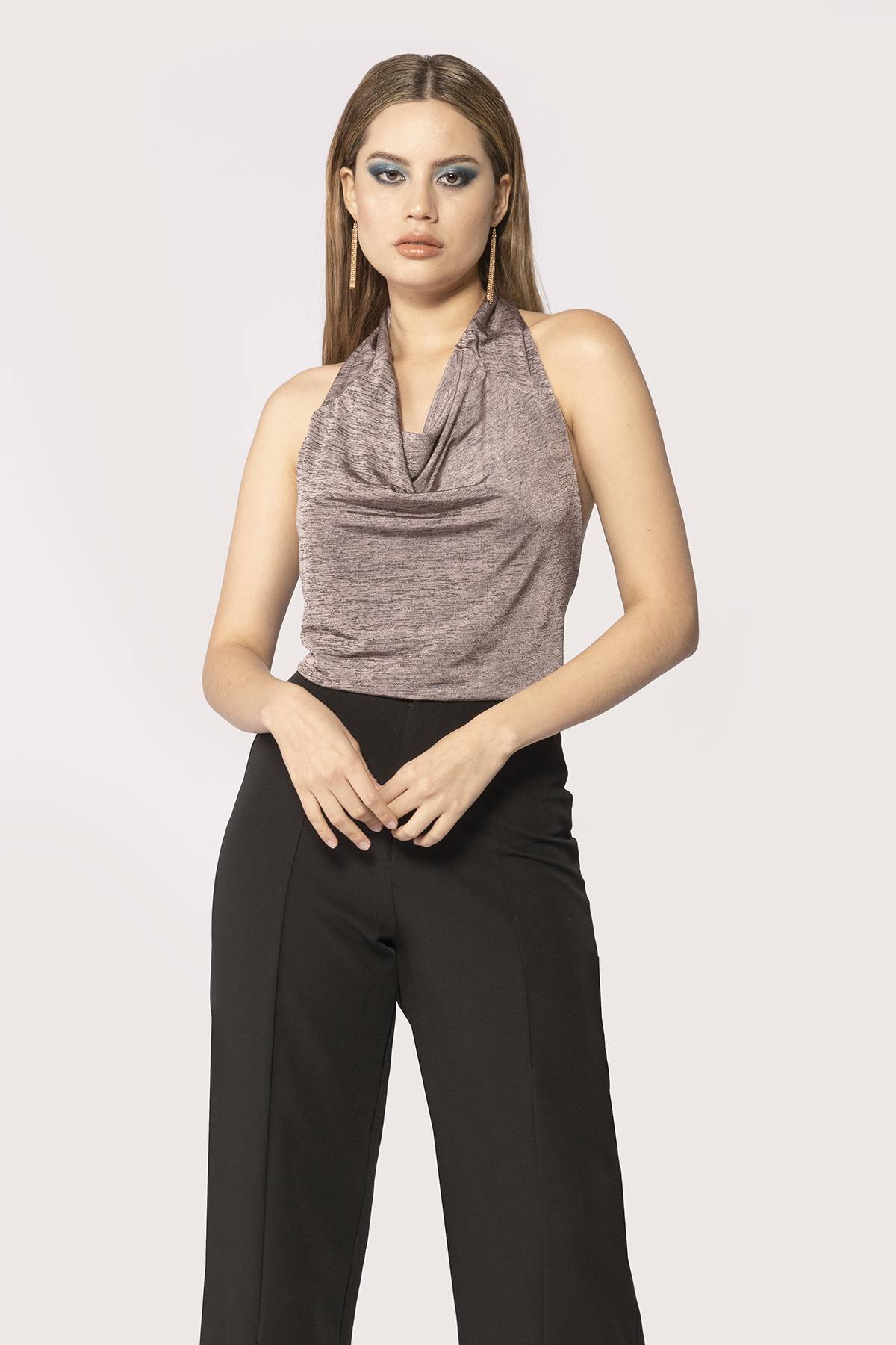Blusa con Cuello Drapeado H&O | De Prati Tienda Online