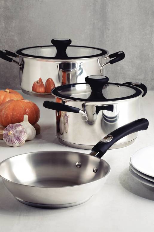 Set de Ollas Acero Inoxidable Tramontina Solar X4 | Deprati Tienda Online