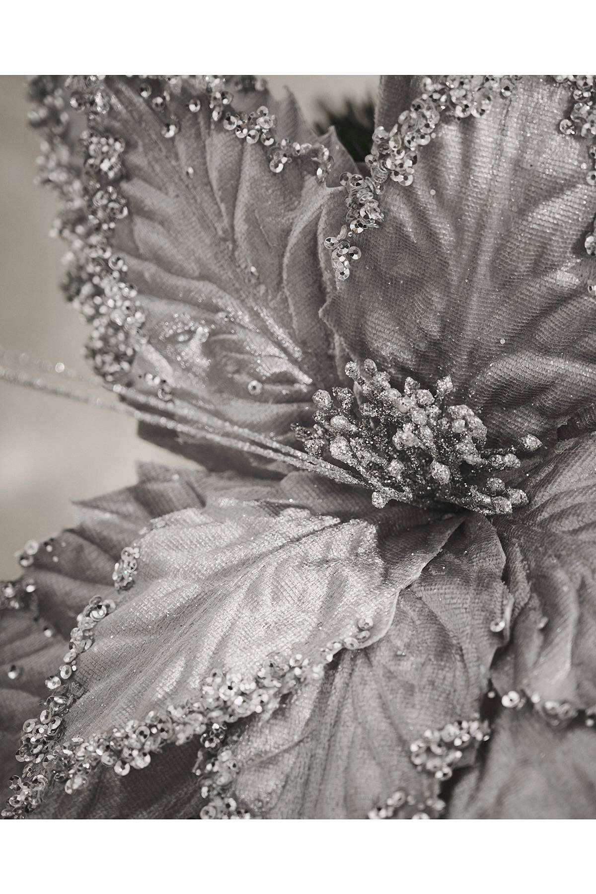 Flor Navideña Plateada Concepts | Deprati Tienda Online