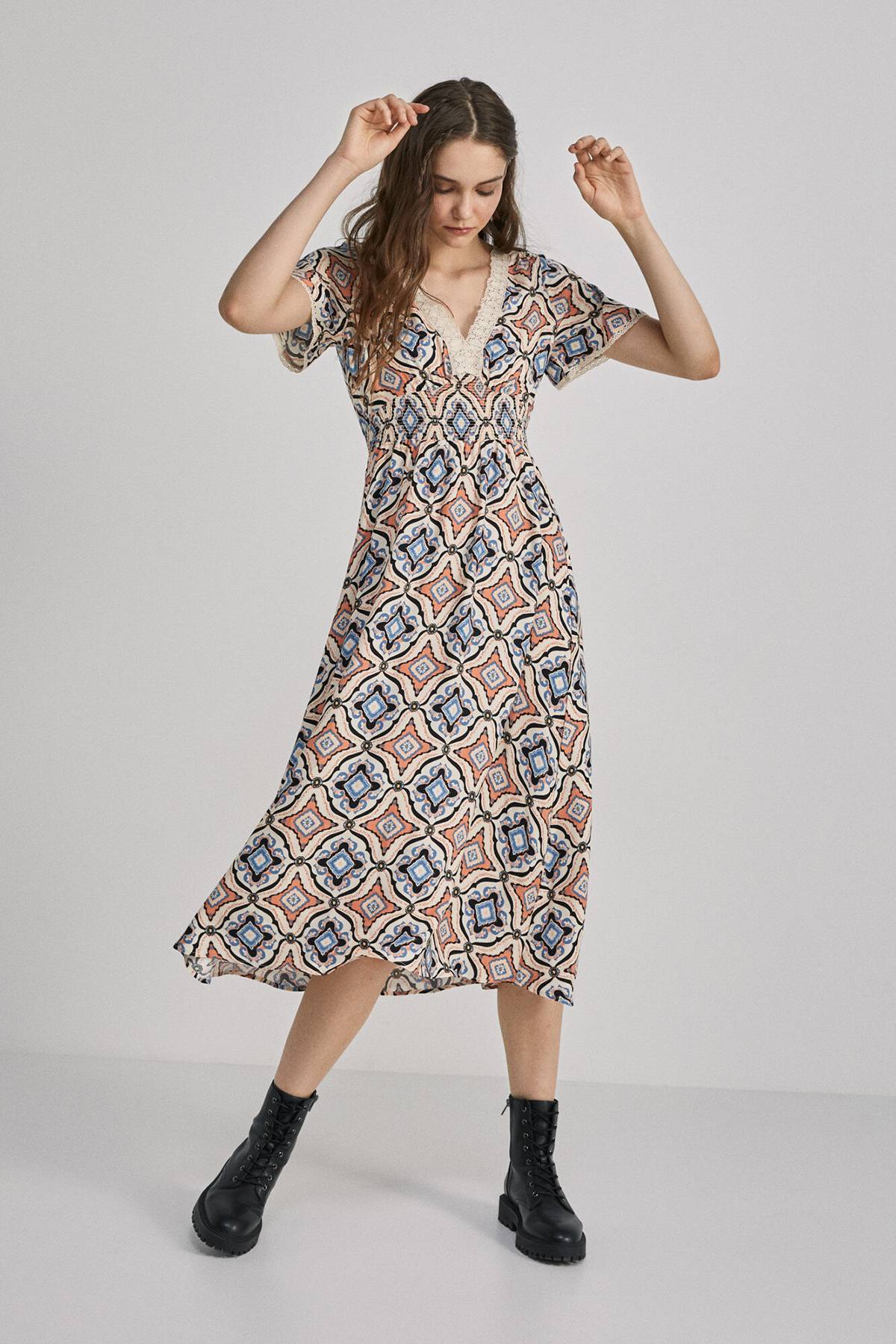 Vestido Midi con Bordado Springfield | De Prati Tienda Online