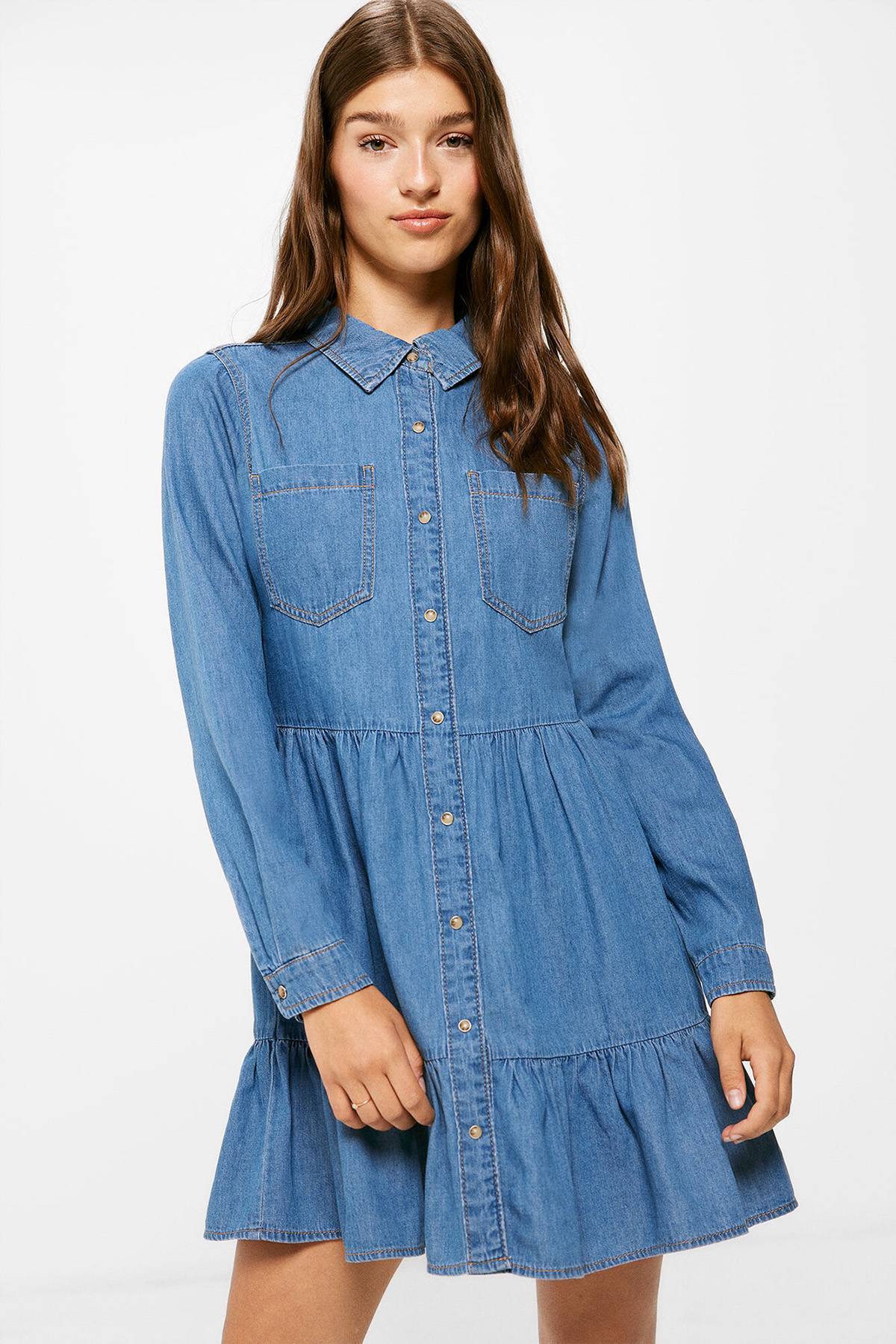 Vestido Camisero Denim Springfield | De Prati Tienda Online
