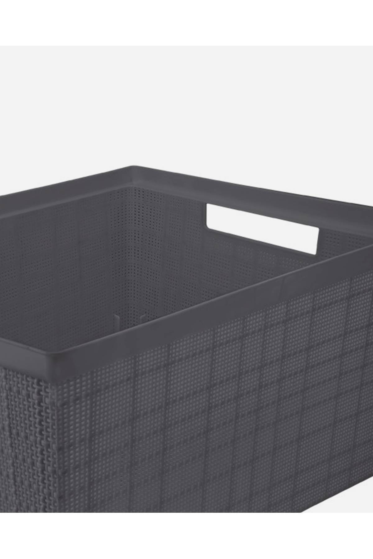 Canasta Plástica Yute Gris Pica | Deprati Tienda Online