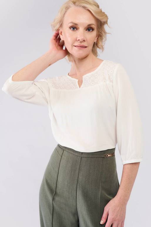 Blusa Detalle de Randa Amanda | De Prati Tienda Online