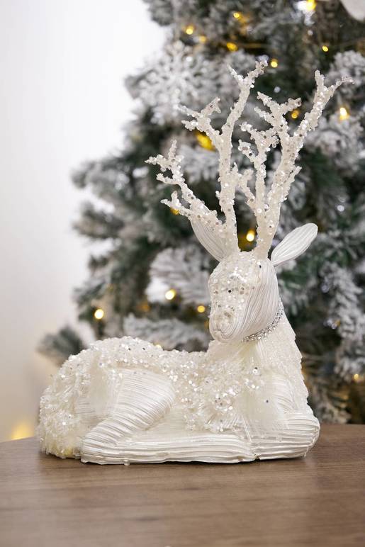 Reno Blanco Sentado Deconova Christmas | De Prati Tienda Online