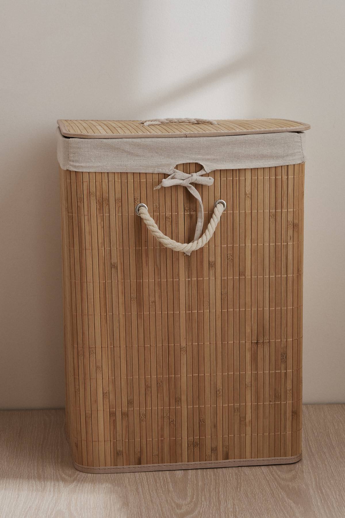 Cesto para Ropa Cuadrado de Bambú | Deprati Tienda Online