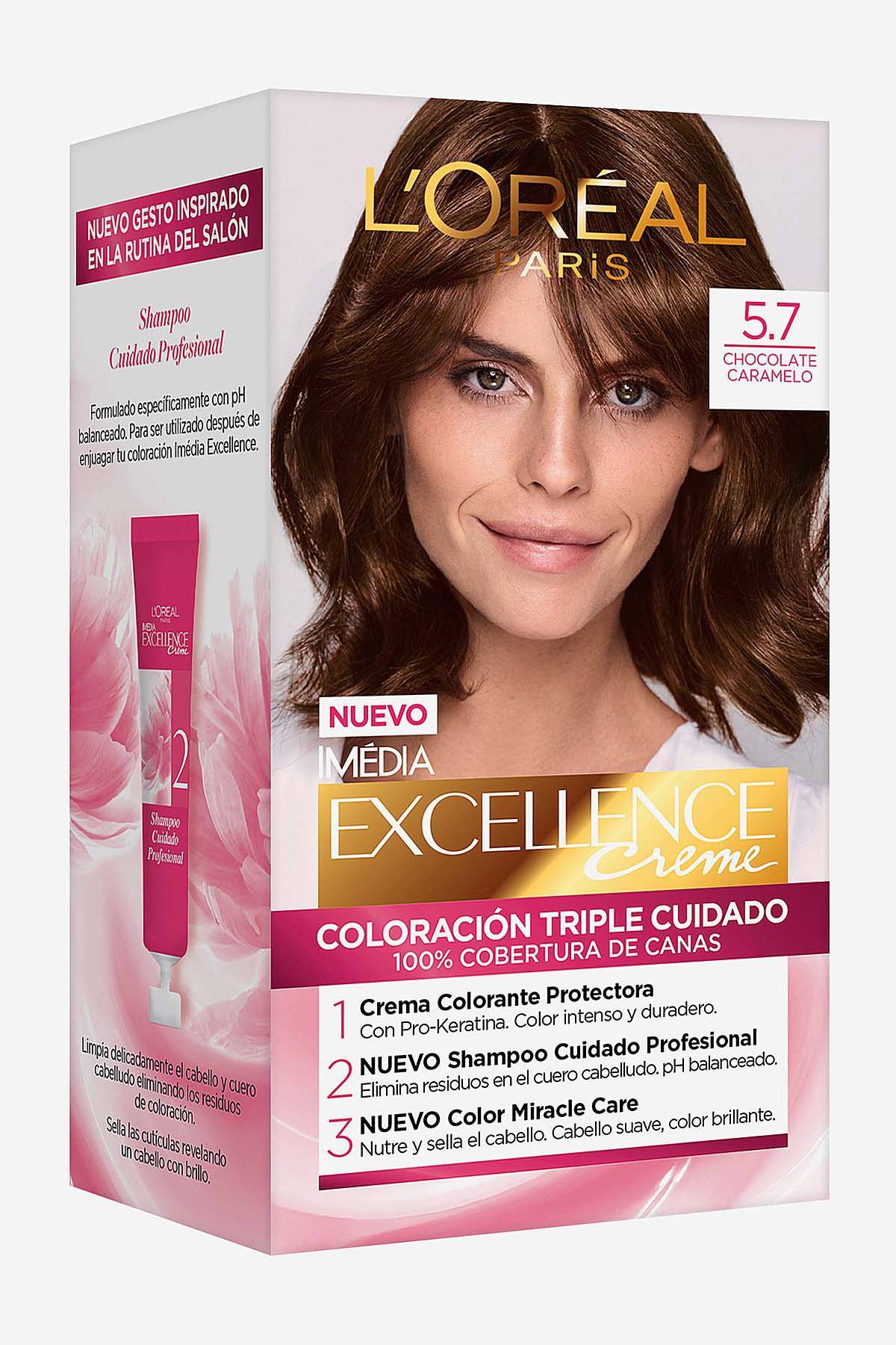 Tinte Permanente Excellence L'Oréal Paris Chocolate Caramelo 5.7 ...