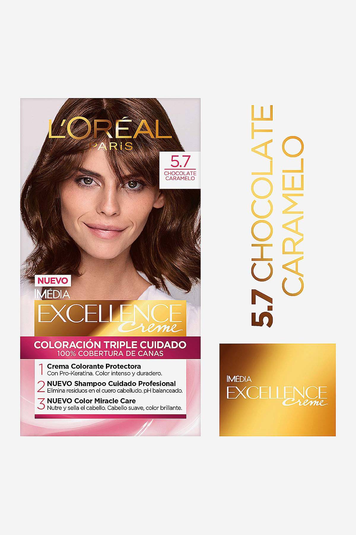 Tinte Permanente Excellence L'Oréal Paris Chocolate Caramelo 5.7 ...