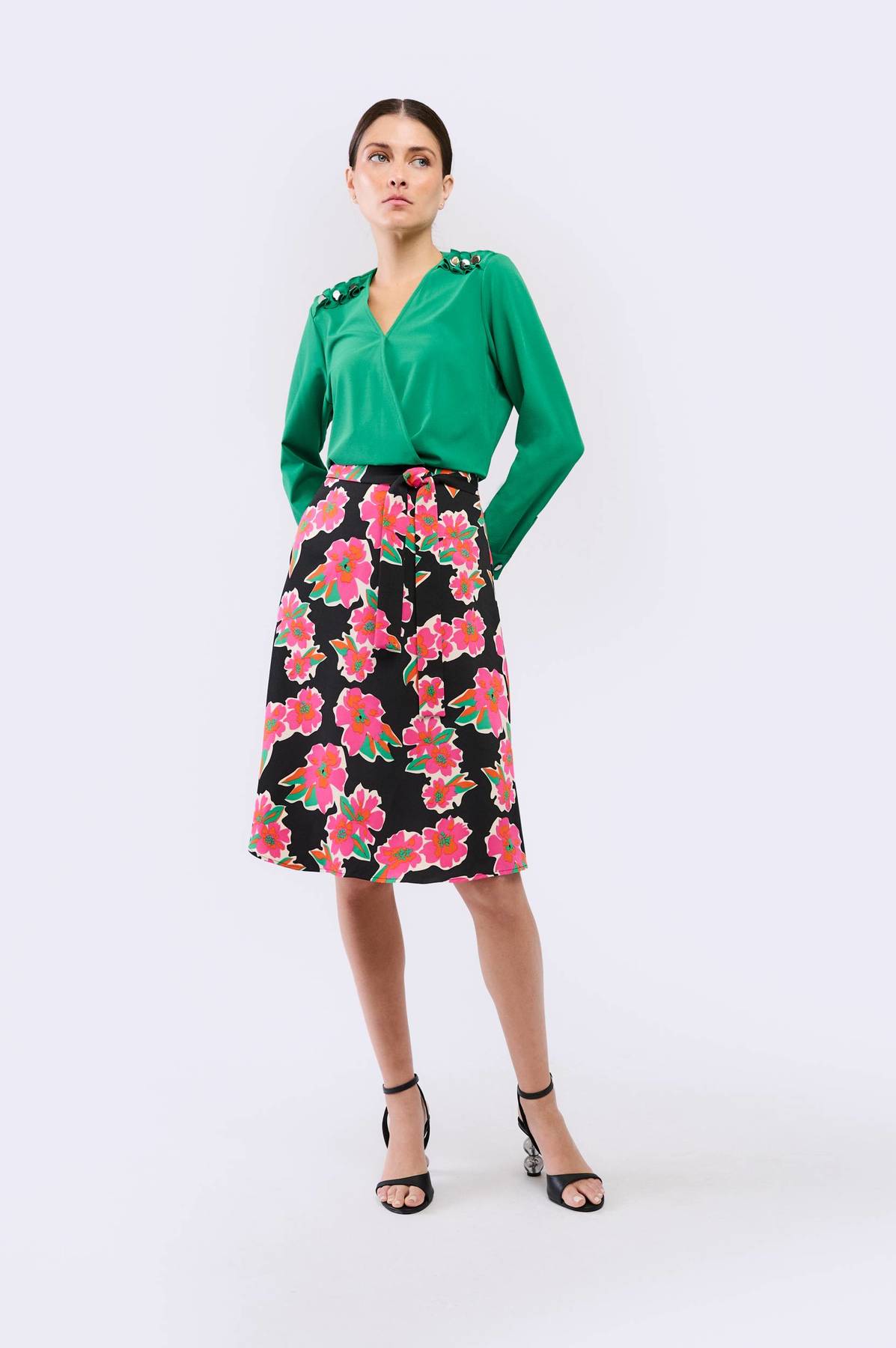 Falda Midi Estampada Expressions | De Prati Tienda Online