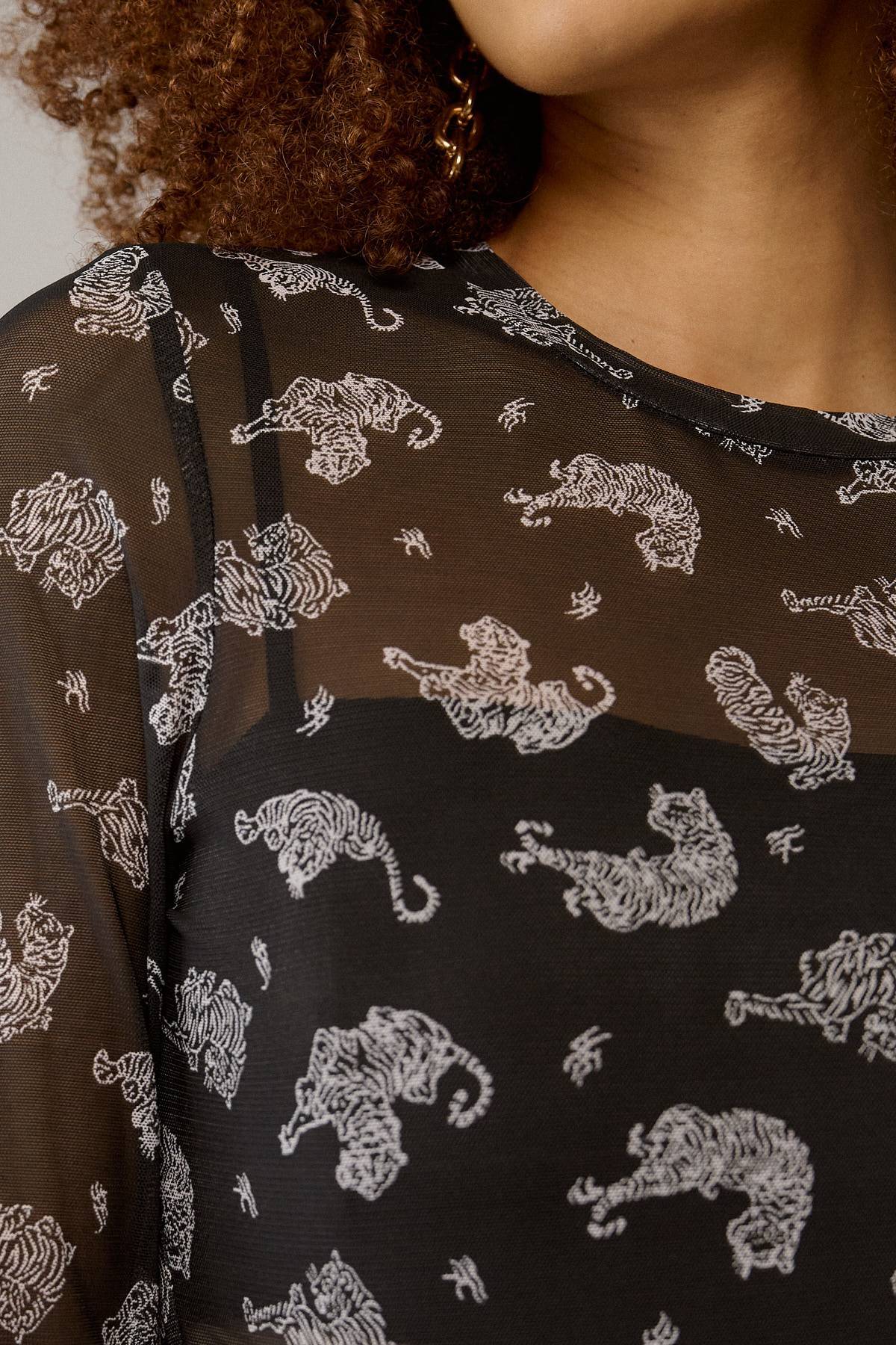 Blusa Mesh Manga Larga H&O | De Prati Tienda Online