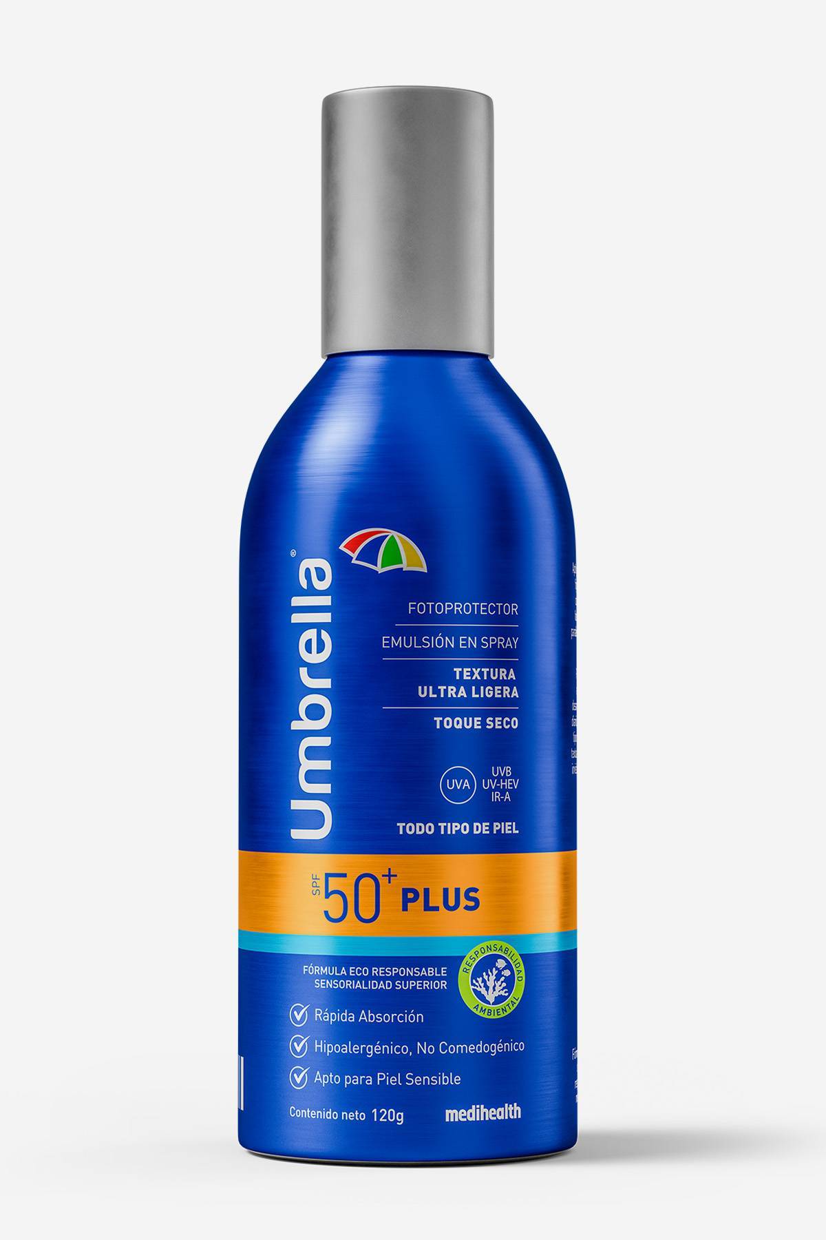 Protector Solar en Spray Plus Emulsión SPF 50+ Umbrella 120 g | Deprati ...