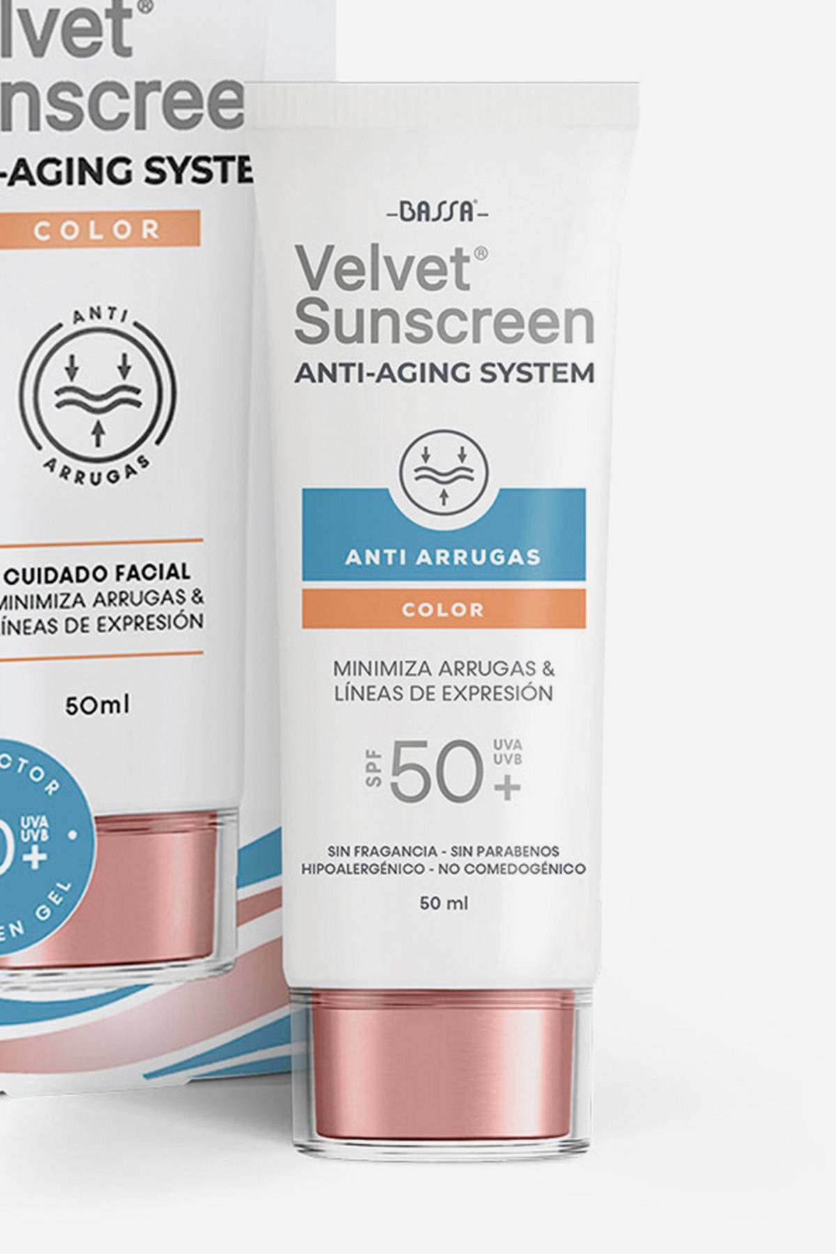 Protector Solar Velvet Anti Aging System Bassa 50ml | Deprati Tienda Online