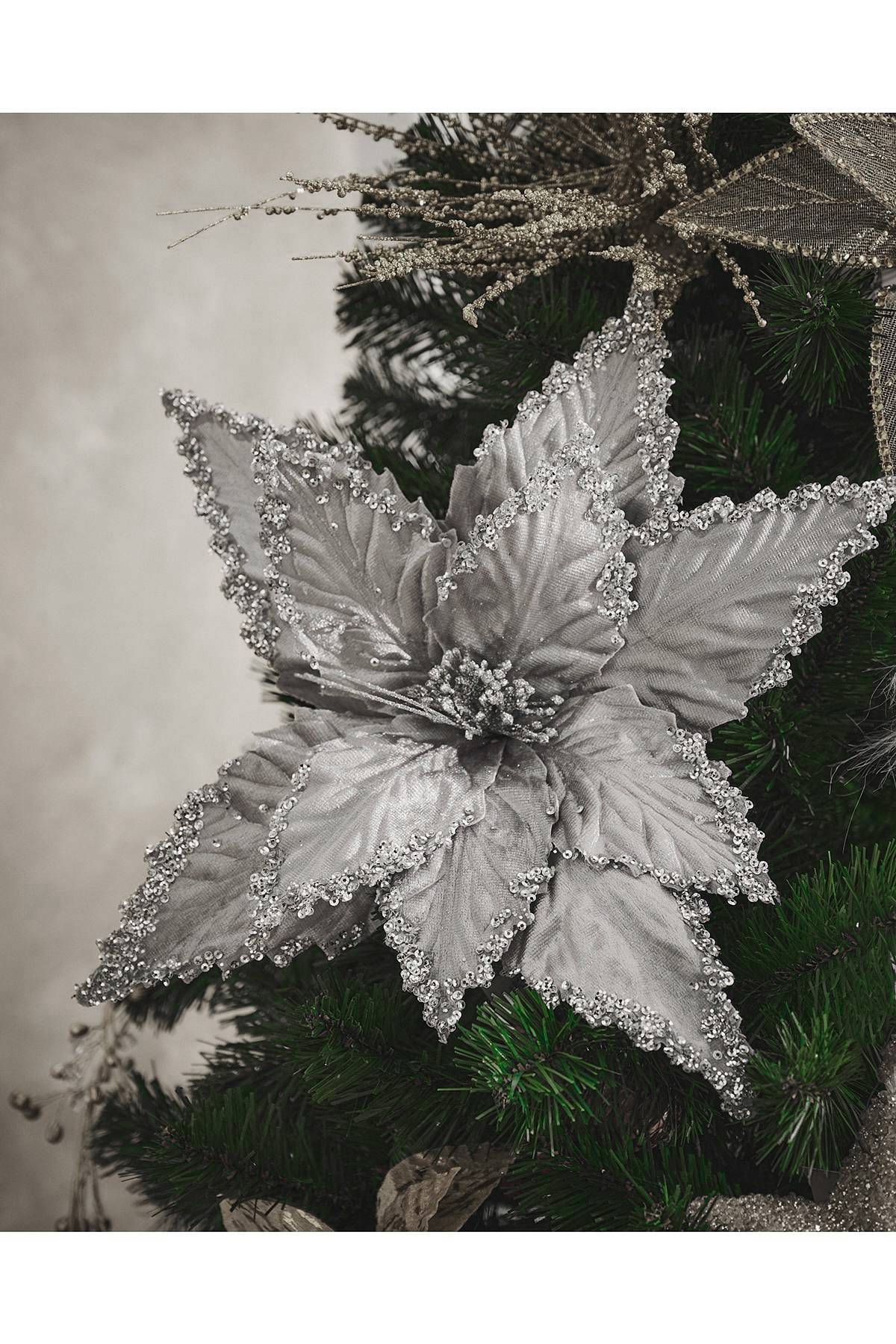 Flor Navideña Plateada Concepts | Deprati Tienda Online