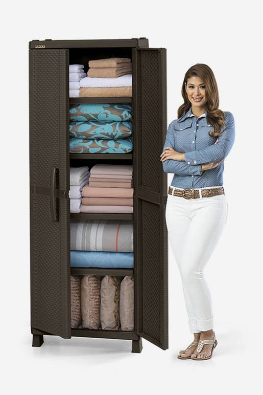 Armario para Ropa Ratán Rimax Café | Deprati Tienda Online