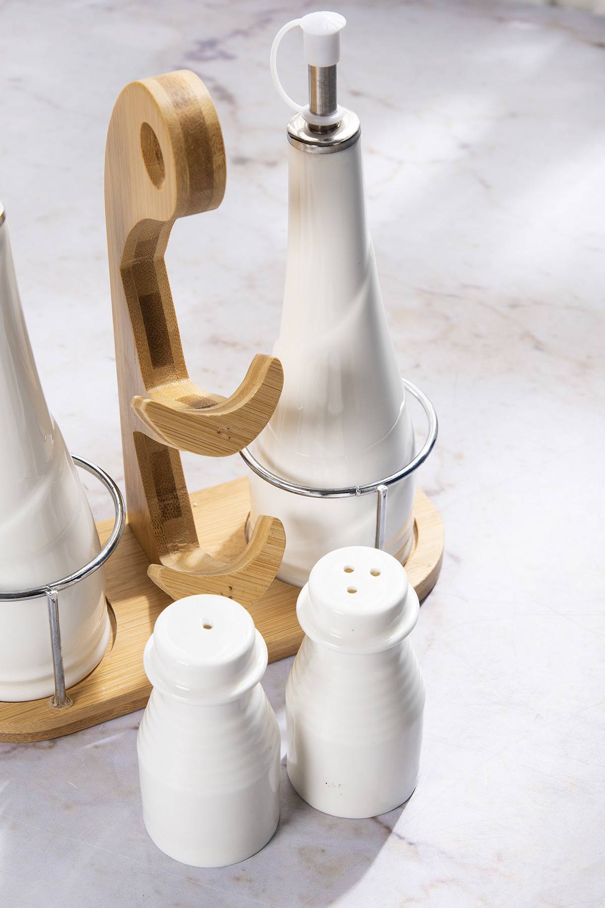 Set de Alcuzas de Cerámica con Base de Madera | Deprati Tienda Online