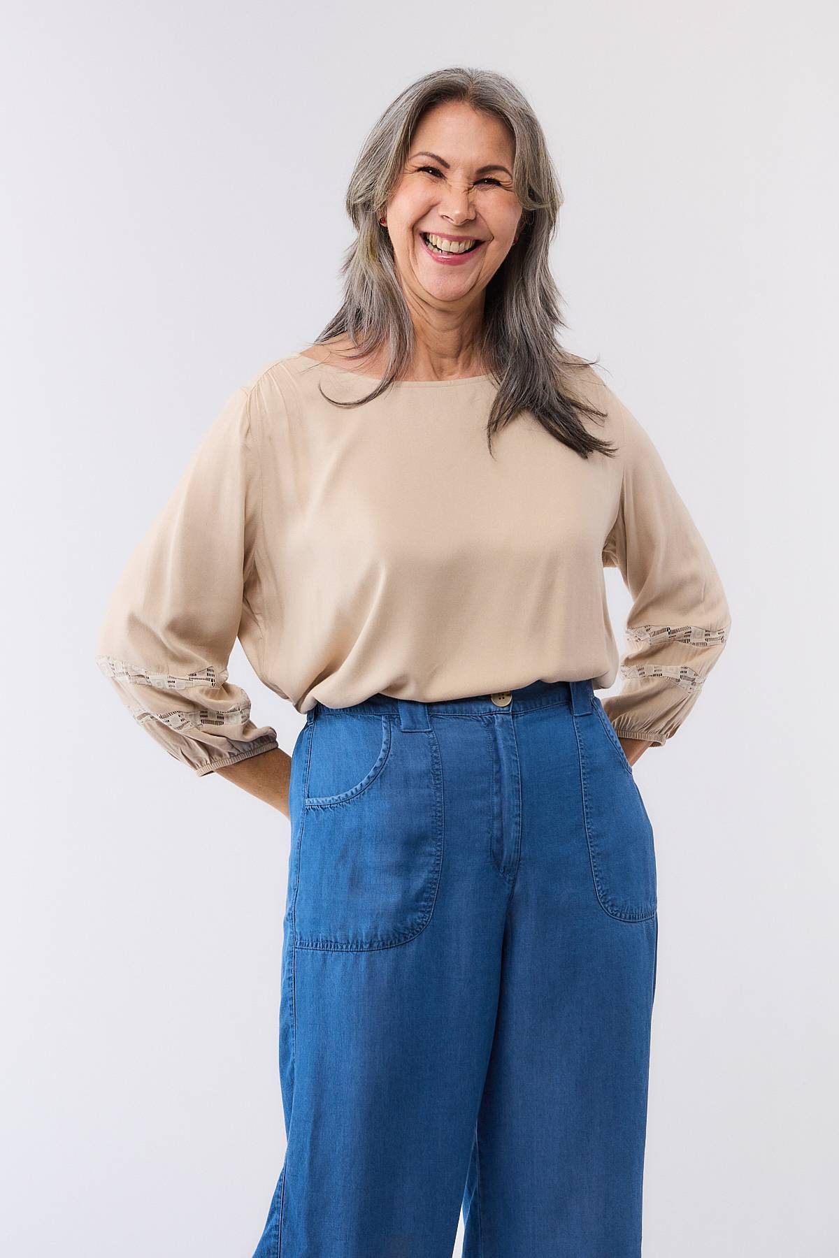 Blusa con Collar y Randa Amanda | De Prati Tienda Online