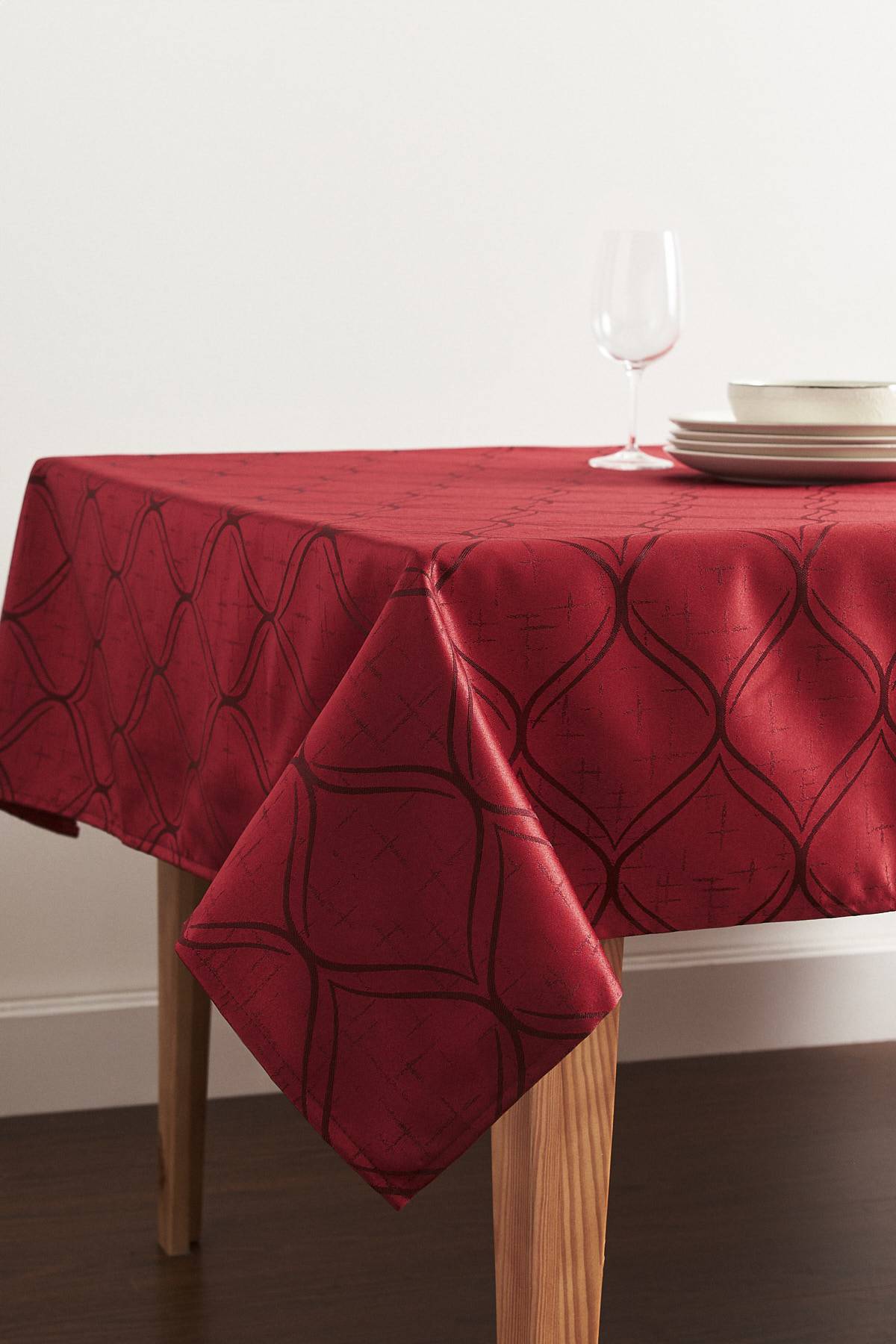 Mantel Rectangular Rojo Brocado Deconova | De Prati Tienda Online