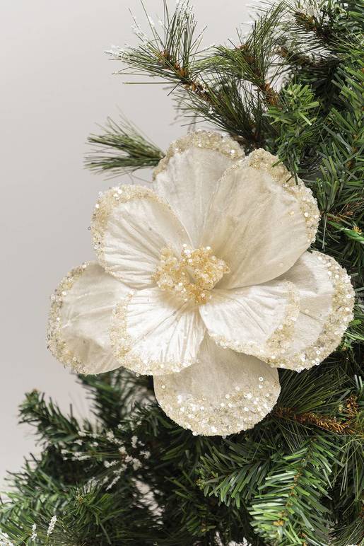 Flor Decorativa con Escarcha Santini | De Prati Tienda Online