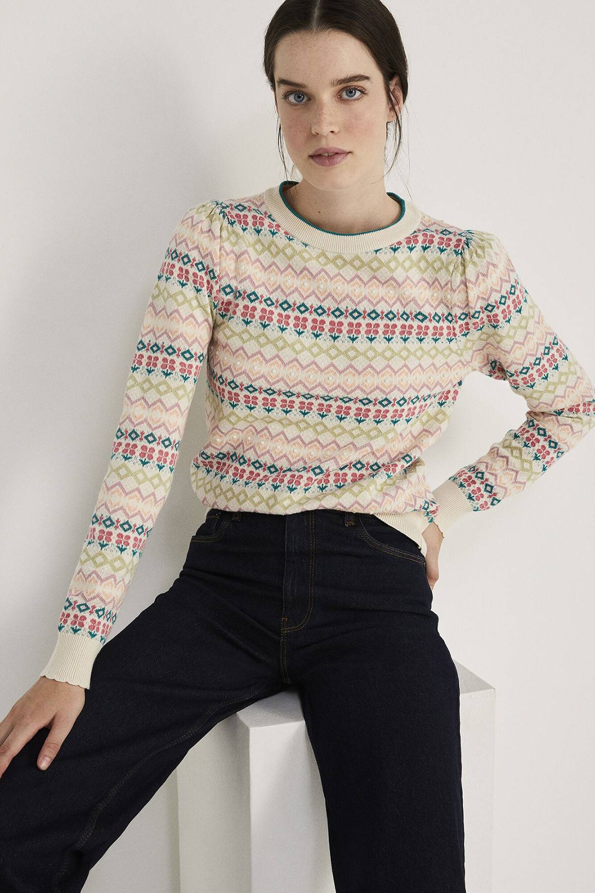Sweater Jacquard Estampado Springfield | De Prati Tienda Online