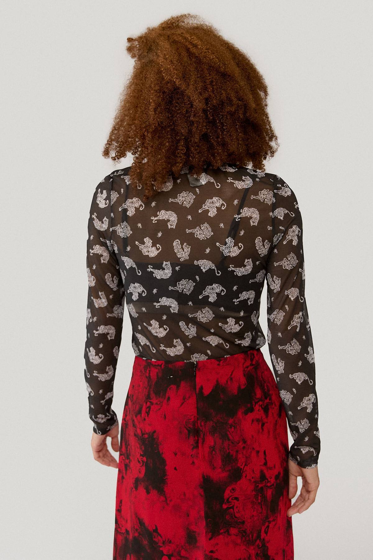 Blusa Mesh Manga Larga H&O | De Prati Tienda Online