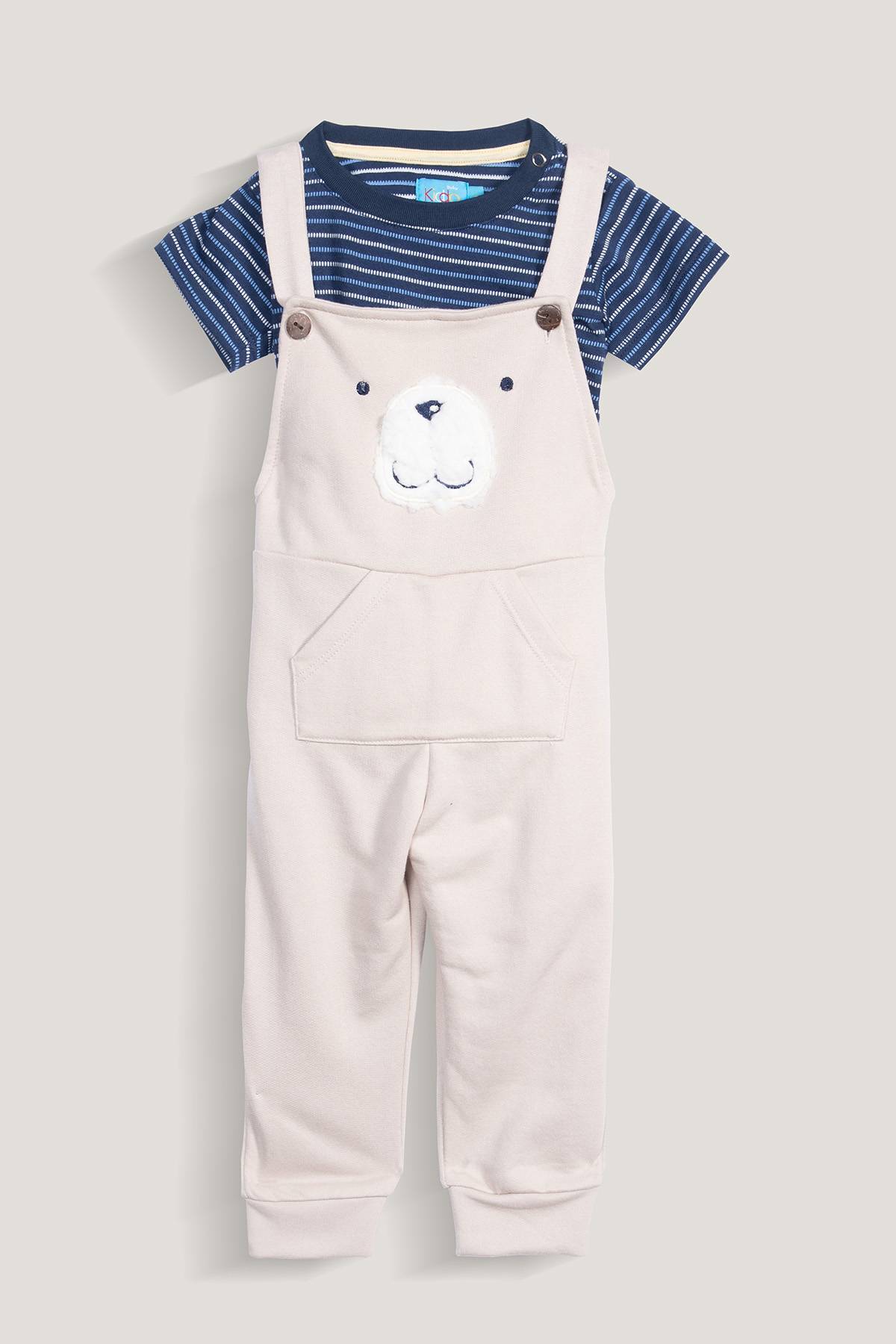 Overol Largo de Osito + Camiseta a Rayas Baby Kiddo | De Prati Tienda ...