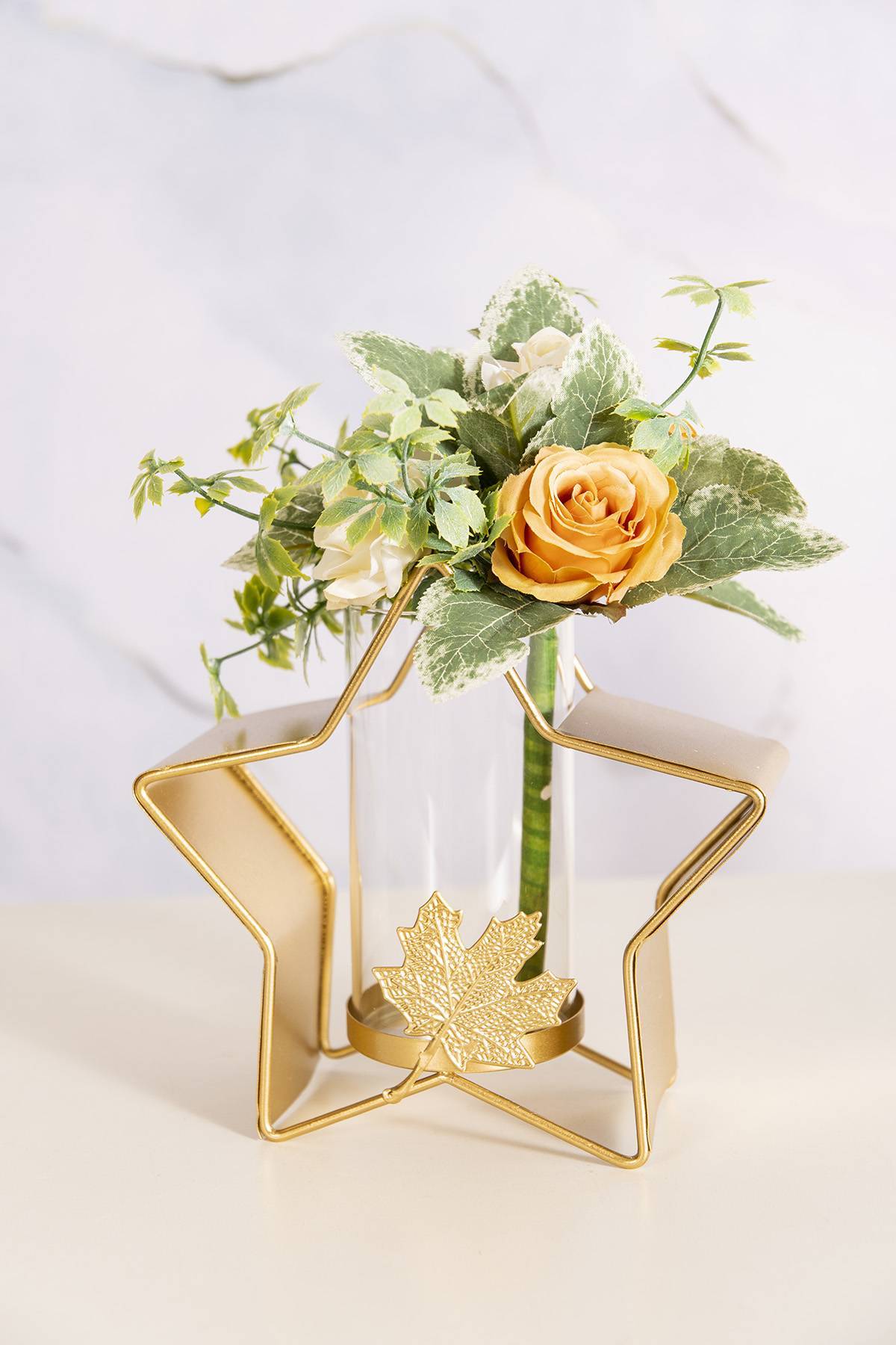 Florero Estrella Dorado Decobazar | De Prati Tienda Online