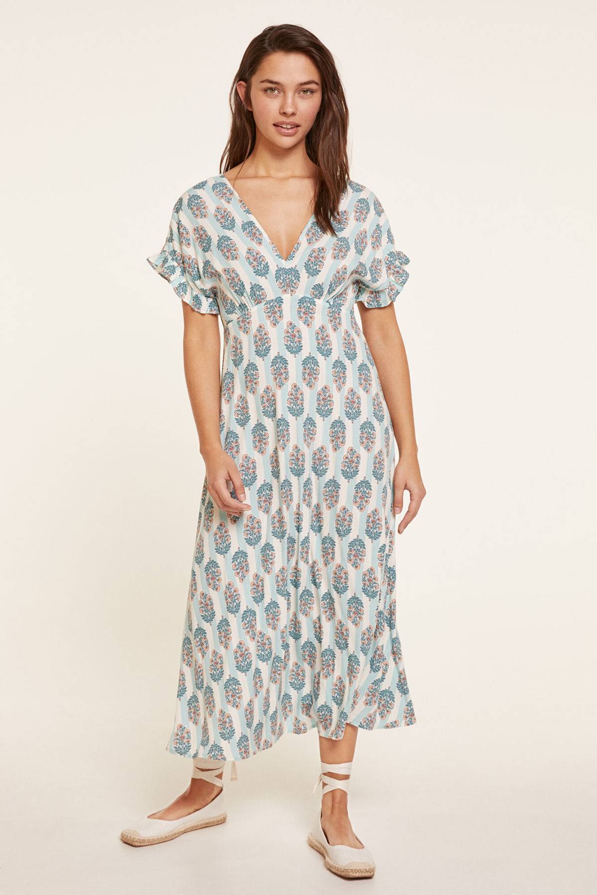 Vestido Midi Estampado Springfield | De Prati Tienda Online