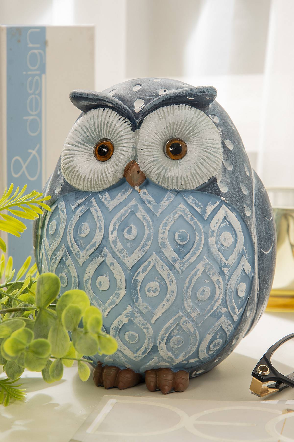 Figura Decorativa Búho Azul Combinado | De Prati Tienda Online