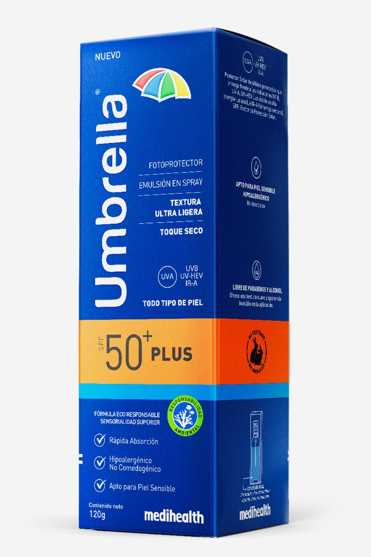 Protector Solar en Spray Plus Emulsión SPF 50+ Umbrella 120 g | Deprati ...