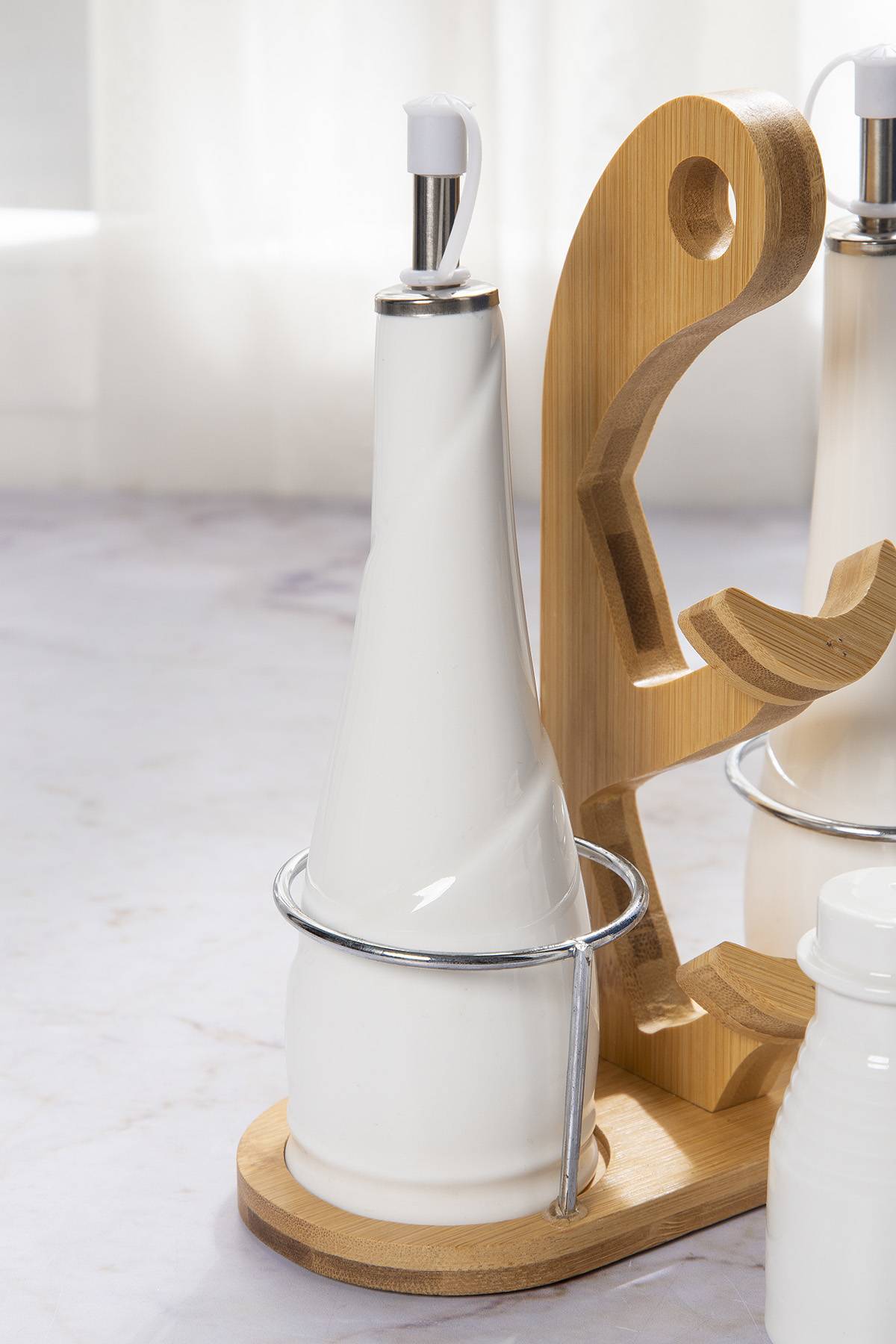 Set de Alcuzas de Cerámica con Base de Madera | Deprati Tienda Online