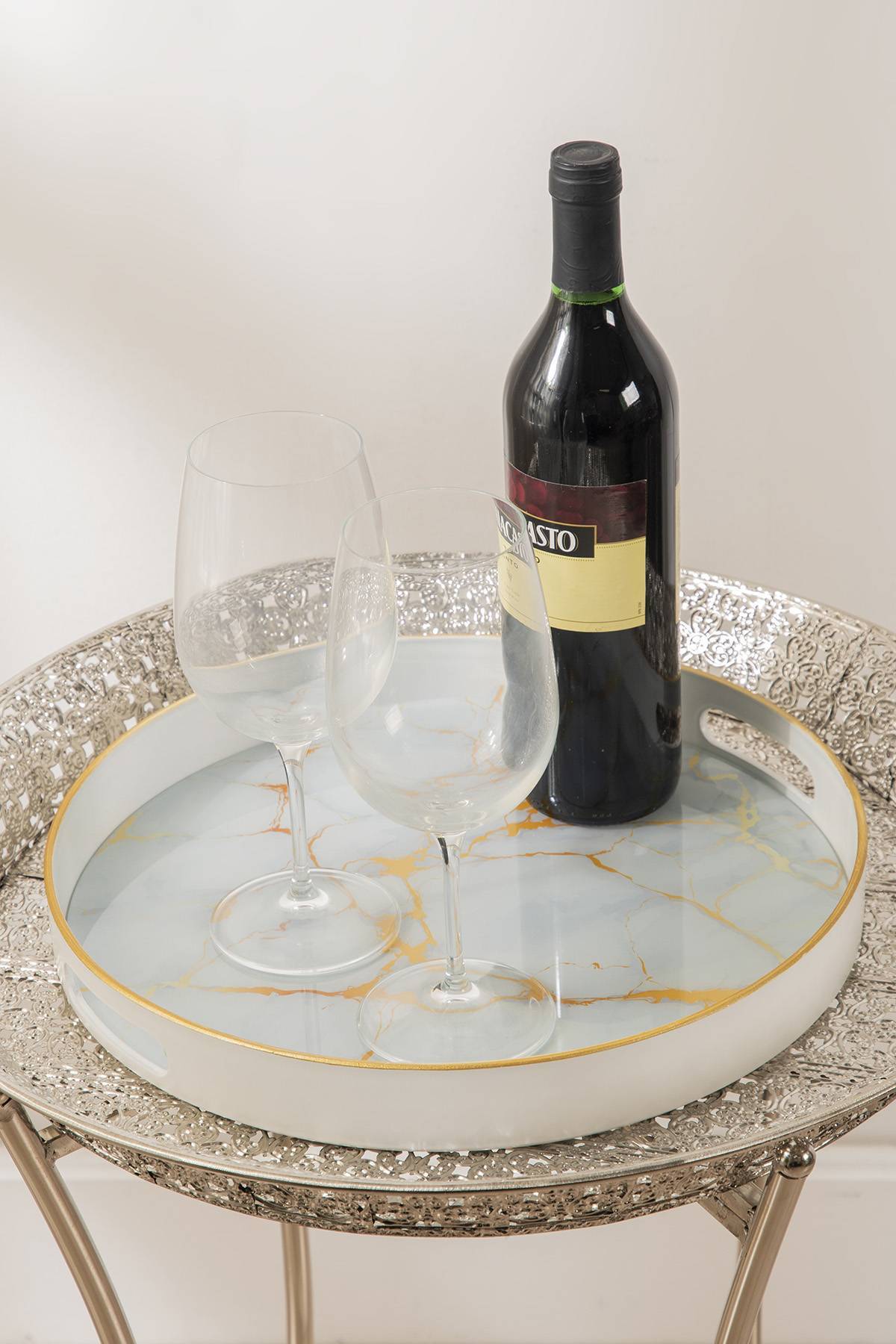 Charol Redondo de Plástico Marmoleado Concepts | De Prati Tienda Online