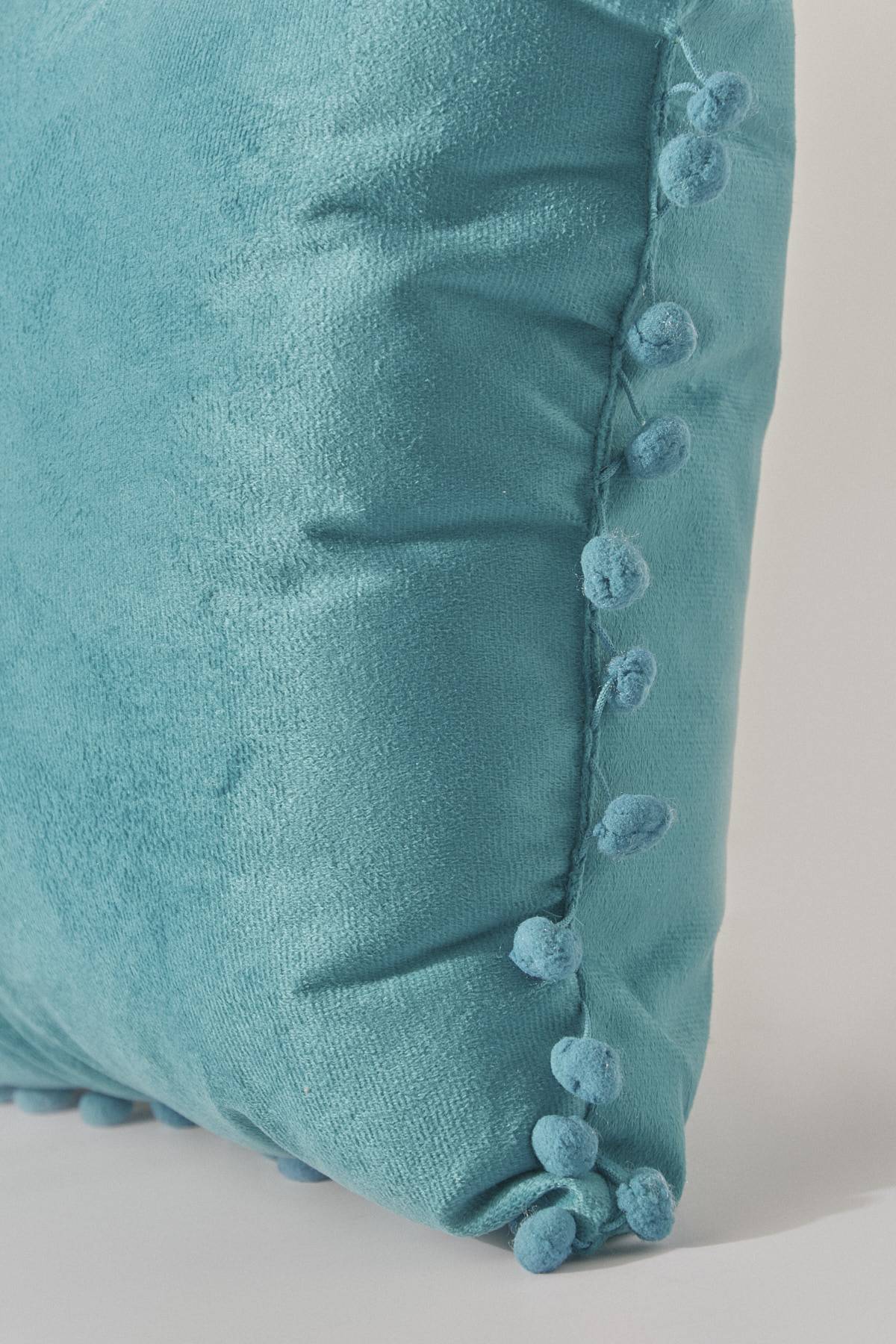 Cojín Turquesa con Borla Deconova | De Prati Tienda Online