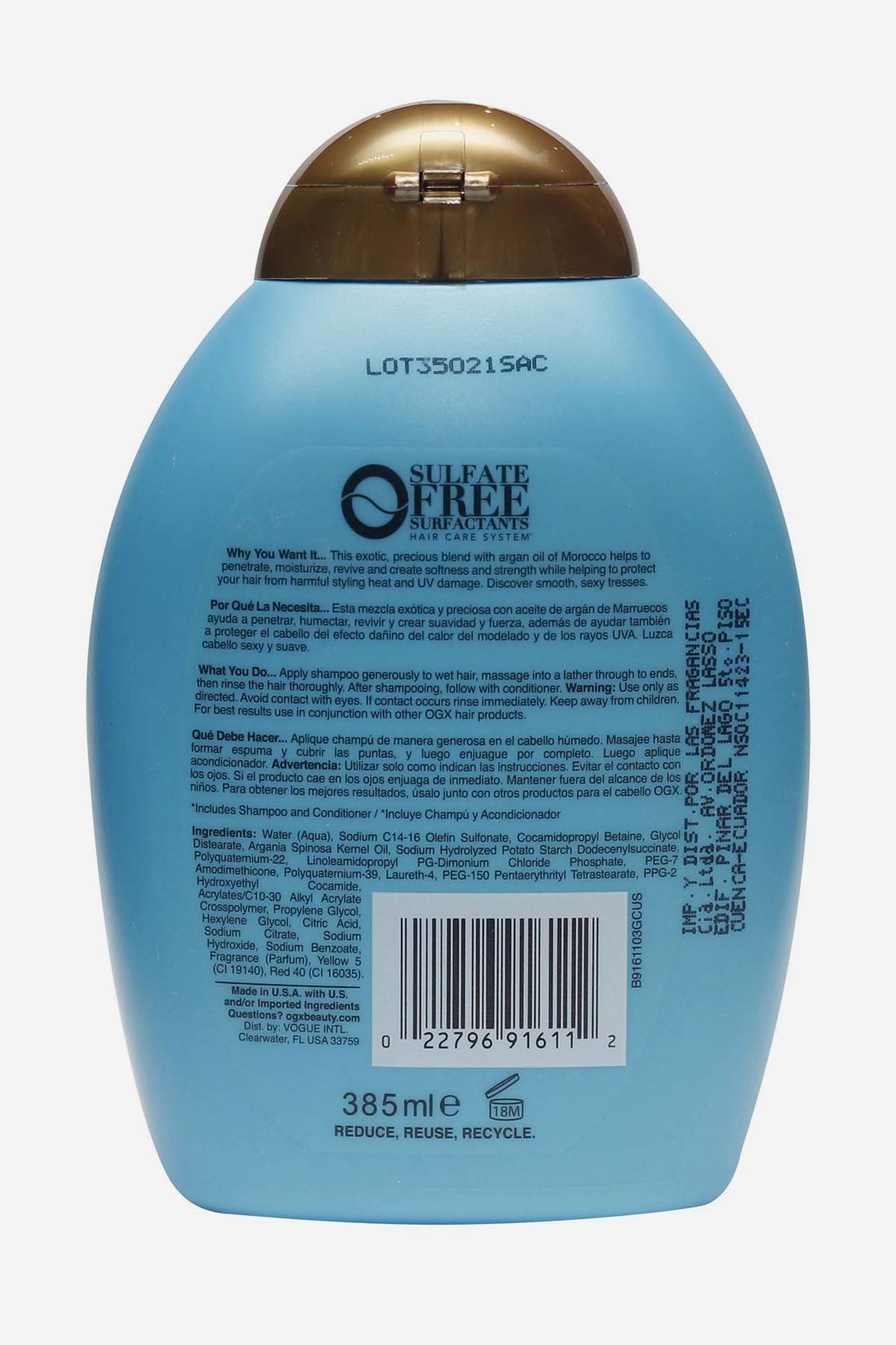 Shampoo Argan Oil Organix 385 ml | Deprati Tienda Online