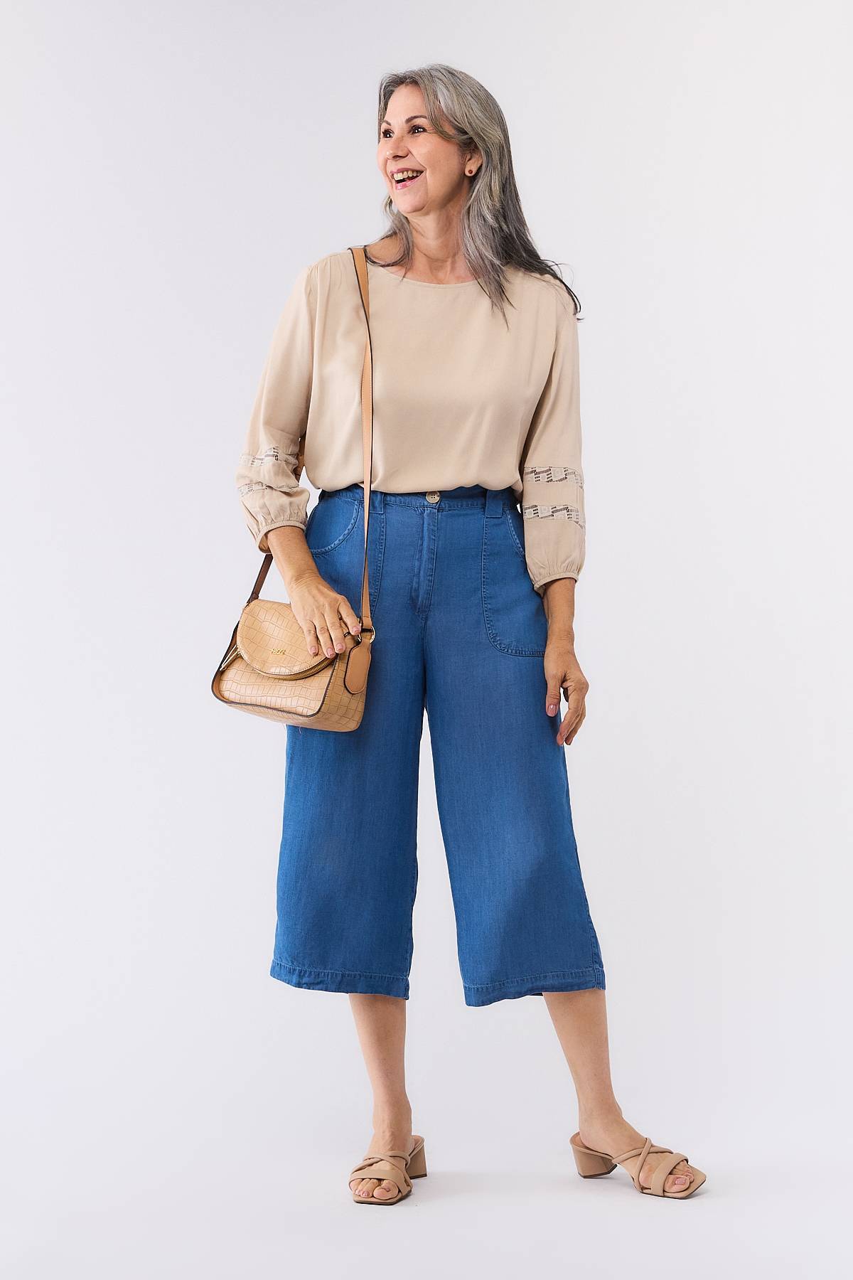 Blusa con Collar y Randa Amanda | De Prati Tienda Online