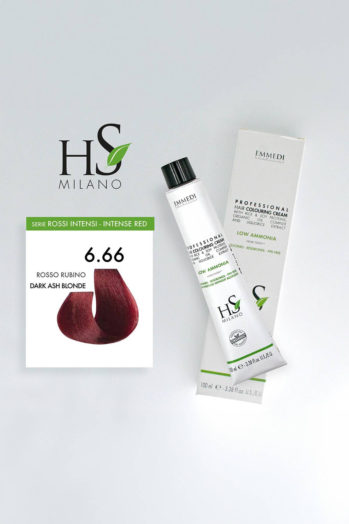 Tinte Orgánico HS Milano Rojo Rubi 6.66 | Deprati Tienda Online