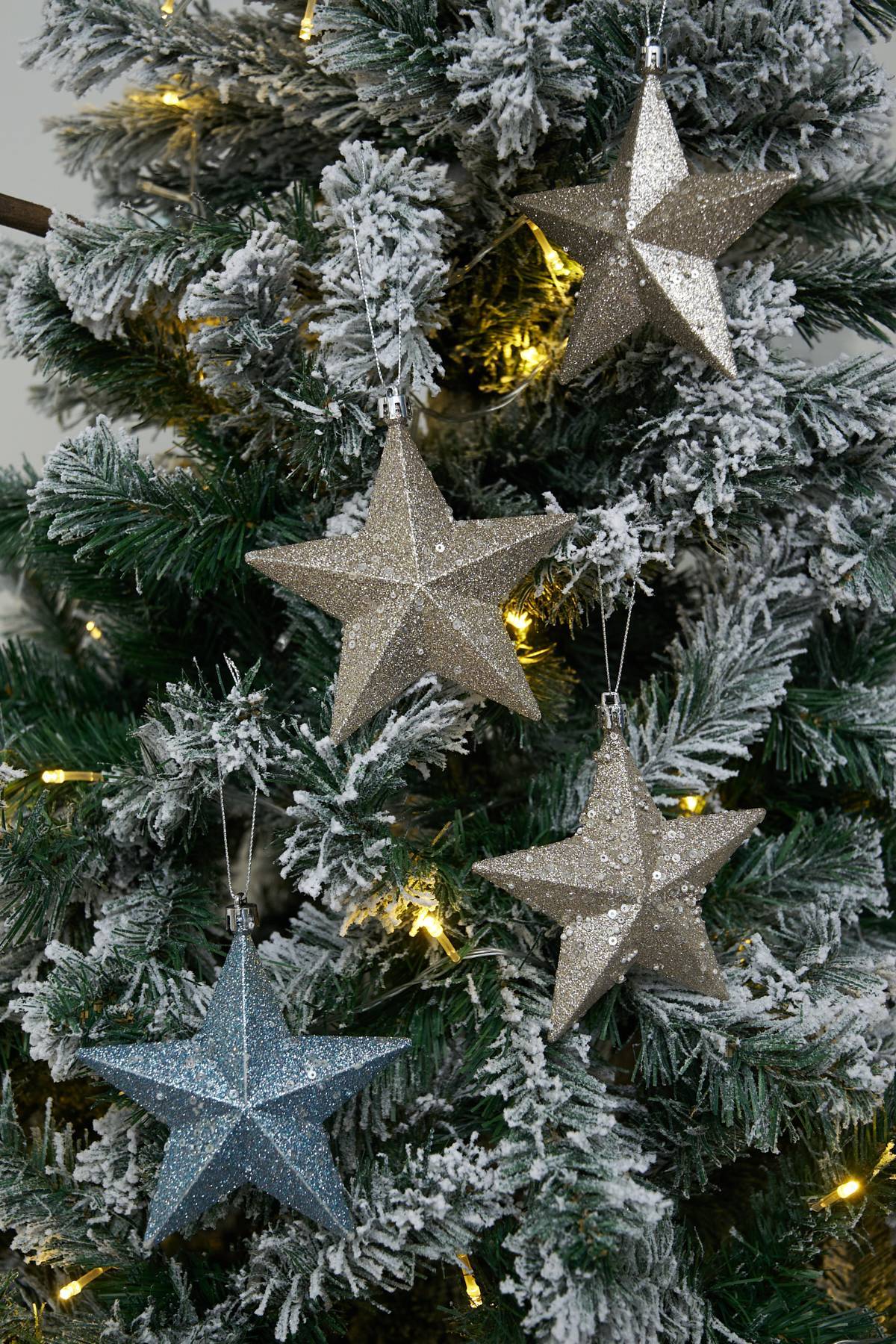 Set Estrella Colgante con Escarcha Deconova Christmas X4 | Deprati ...