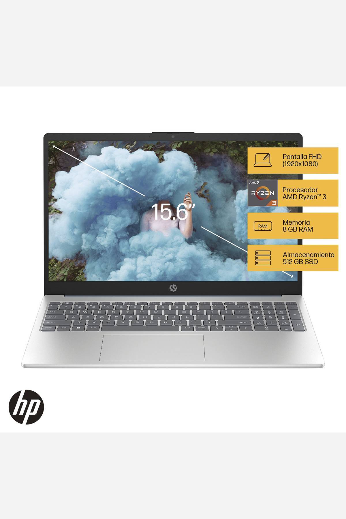 Laptop HP 15-FC0004LA 8GB AMD Radeon + Gratis Mouse - Almohadilla Xtech | Deprati Tienda Online