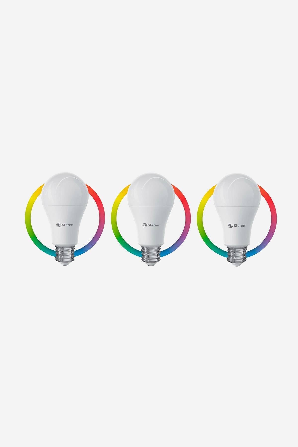 3 focos LED Wi-Fi RGB+W Multicolor Steren 10 W Shome-120/3 | Deprati ...
