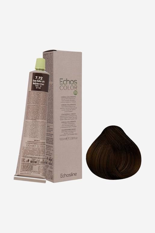 Tinte en Crema Vegano Echos Line 7.72 Rubio Medio Marrón Cálido ...